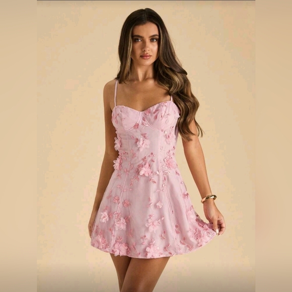 SHEIN | Dresses | Bae Suspenders 3d Texture Threedimensional Flowers ...